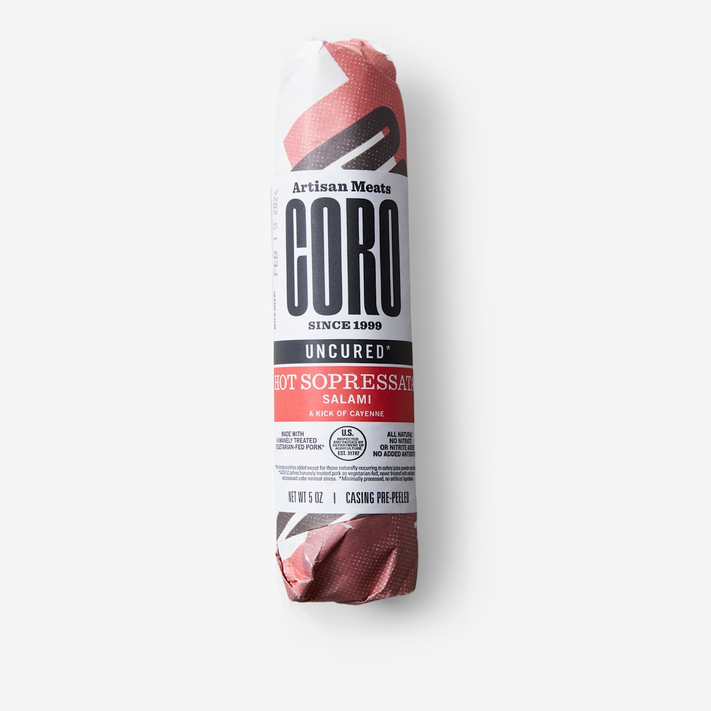 Coro Foods Hot Sopressata Salami 5oz Piccolo | Bespoke Post