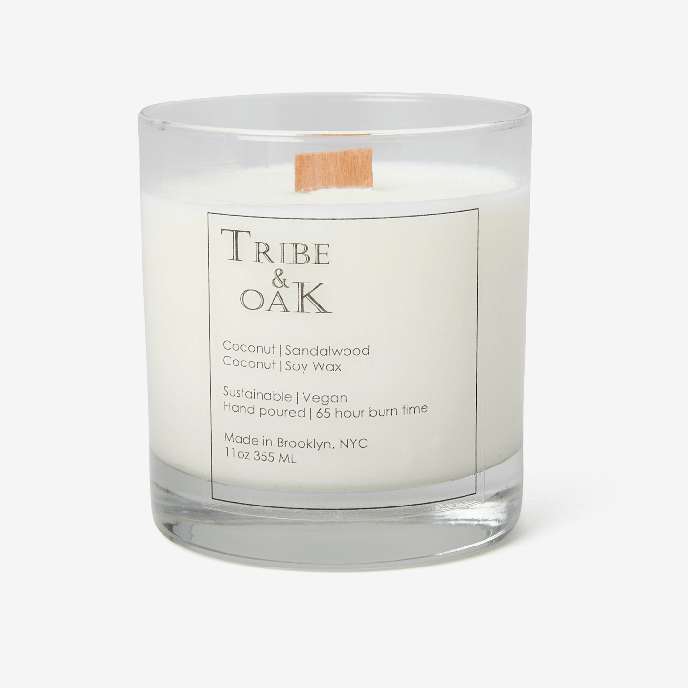 Tribe & Oak Wooden Wick Candle – Sandalwood | Bespoke Post