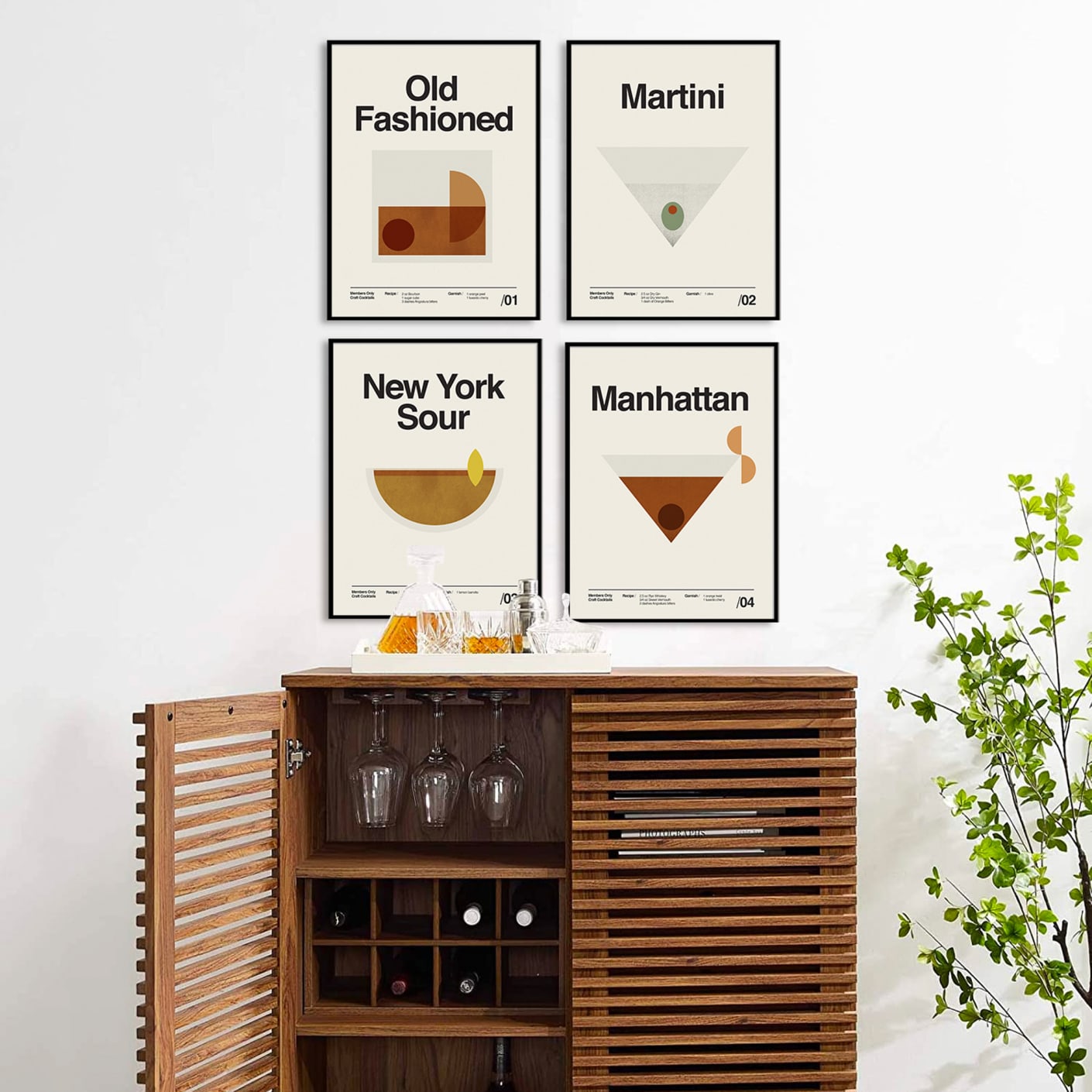 Sandgrain Studio Cocktail Quad Poster Set | Bespoke Post