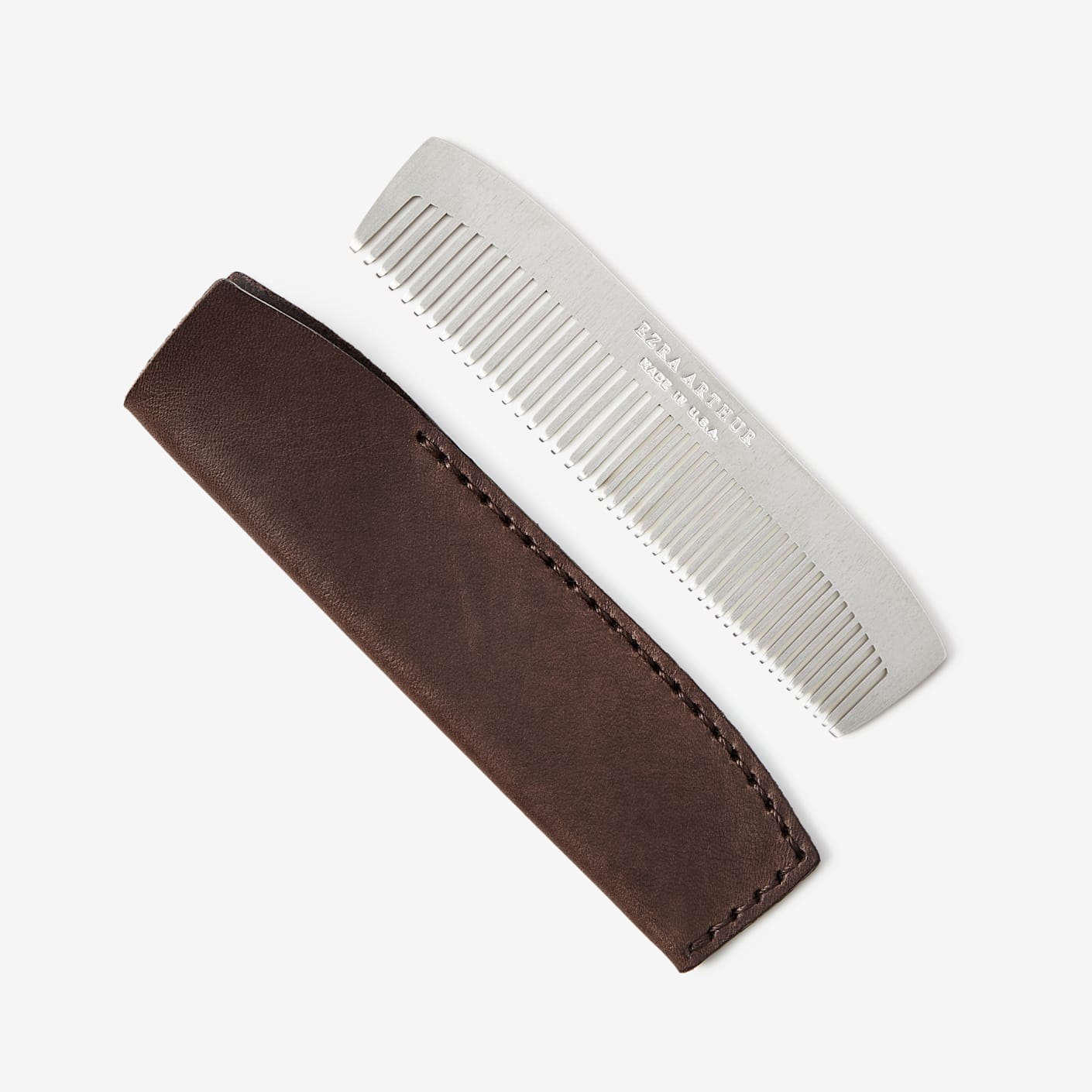 Ezra Arthur No. 1827 Pocket Comb & Leather Sleeve | Bespoke Post