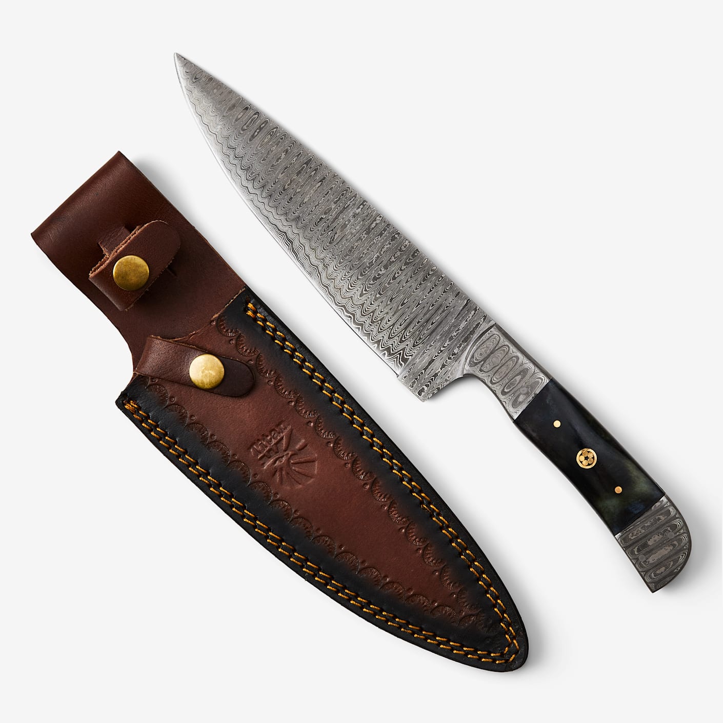 Titan Knives Damascus & Bull Horn Chef's Knife | Chef Knife | Bespoke Post