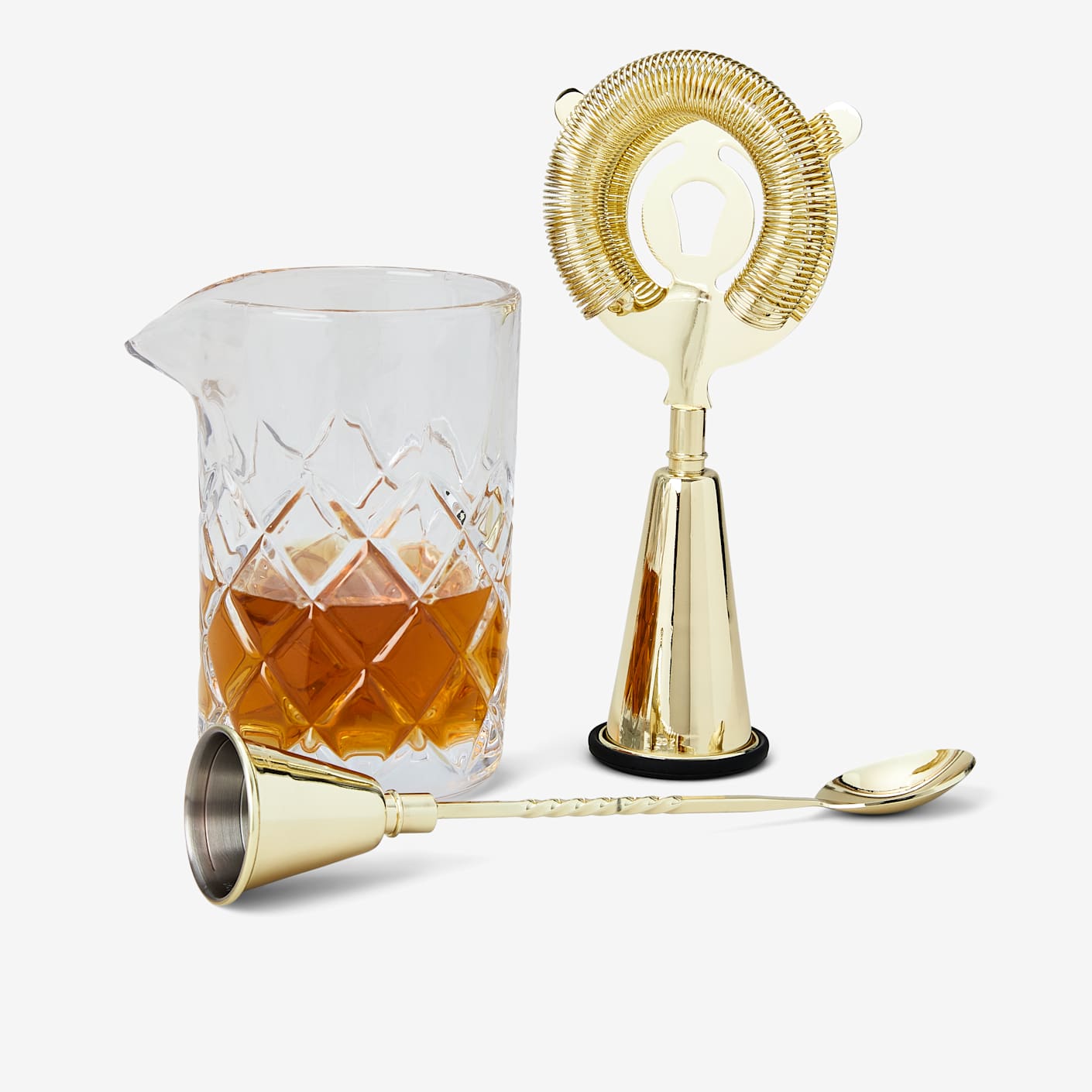 Final Touch Brass-Plated Cocktail Mixing Set | Bespoke Post