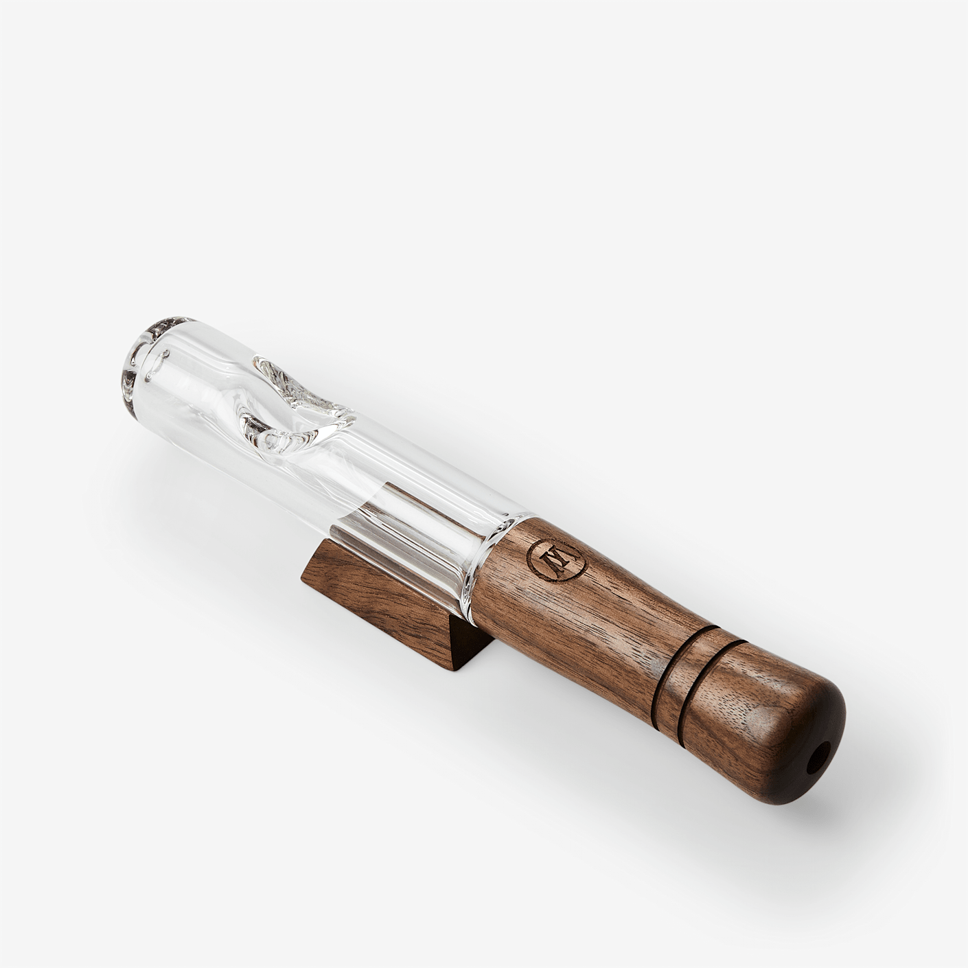 Marley Natural Walnut & Glass Large Steamroller Pipe | Bespoke Post