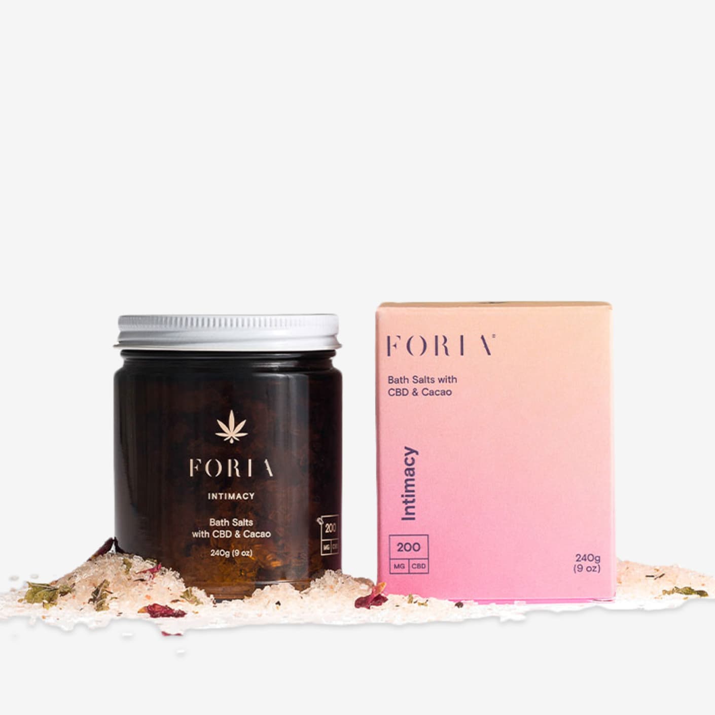 Foria Intimacy Bath Salts with CBD & Cacao | Bespoke Post