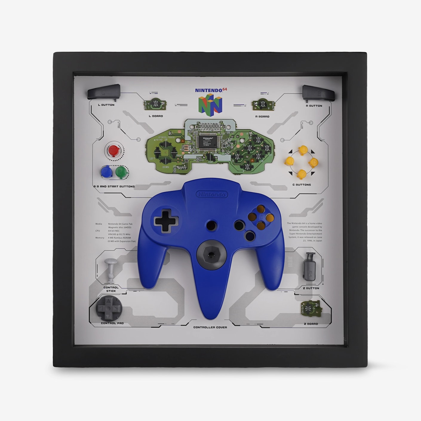 Grid Studio Framed Deconstructed N64 Controller | Bespoke Post