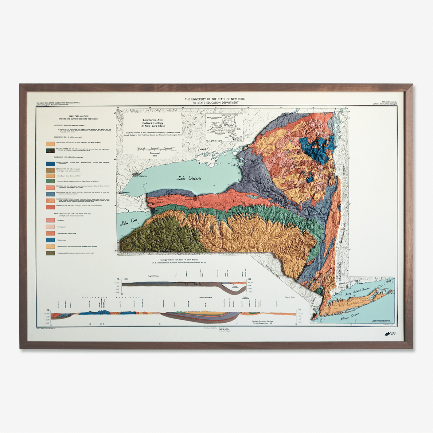 Muir Way New York 1973 3D Raised Relief Map | Bespoke Post