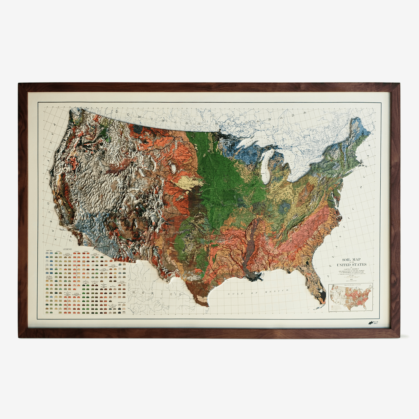 Muir Way USA 1931 3D Raised Relief Map | Bespoke Post