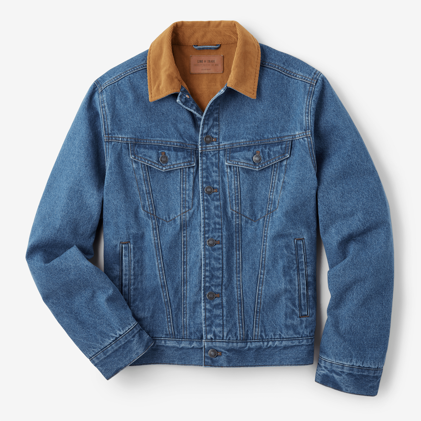 The Montana Cord-Lined Denim Trucker Jacket Line of Trade | Bespoke Post