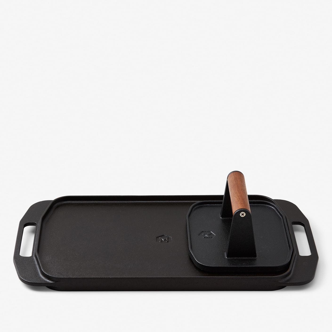 Cast Iron Reversible Griddle & Grill Press Marcellin | Bespoke Post