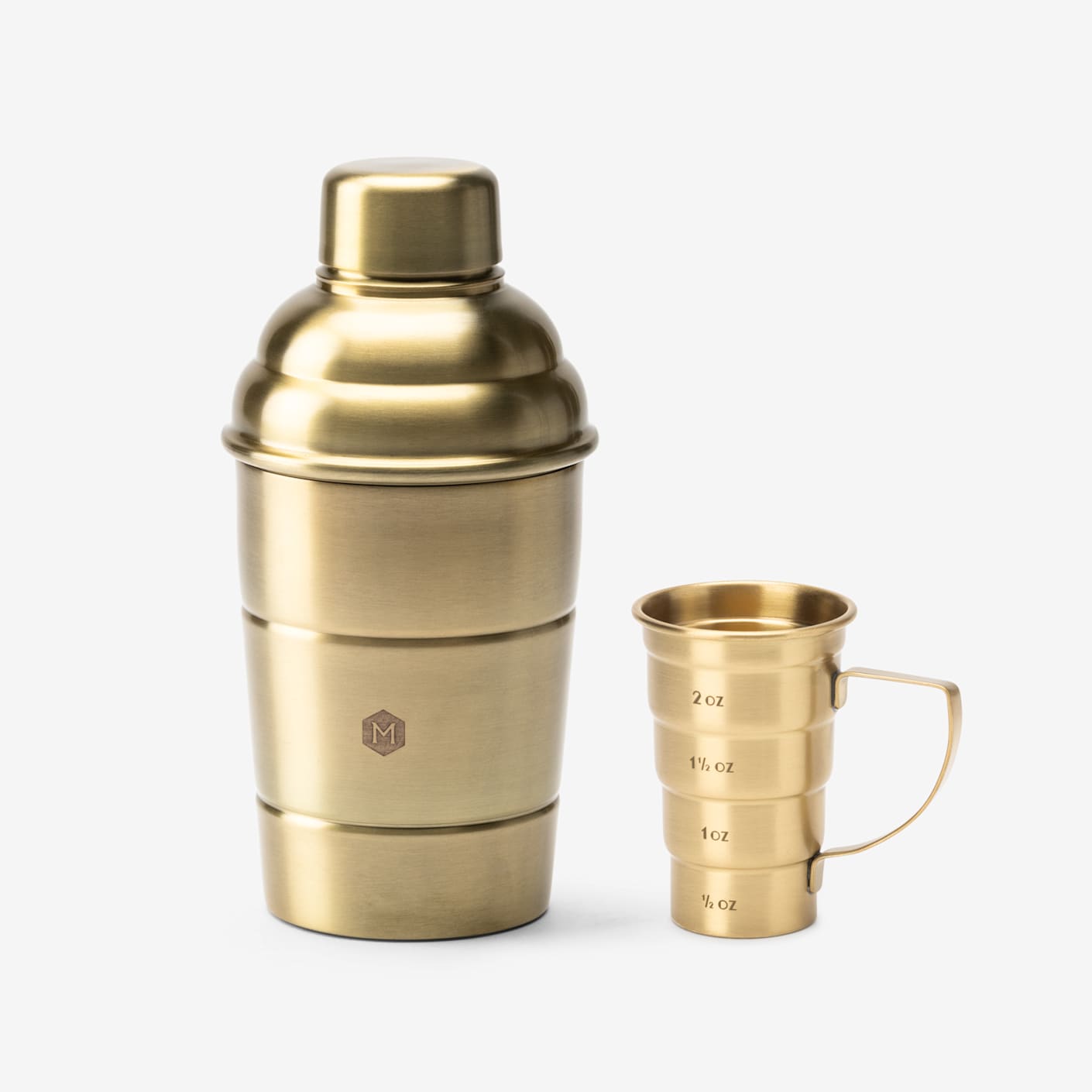 Viceroy Brass-Plated Cocktail Shaker & Jigger Set Marcellin | Bespoke Post