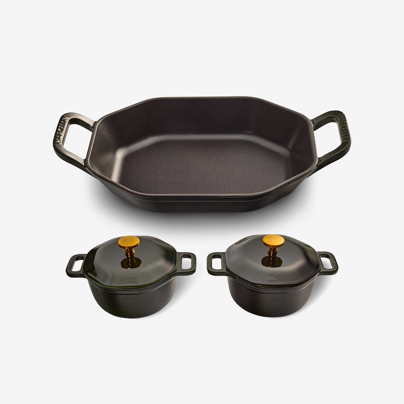 3-Piece Enameled Cast Iron Essential Set Marcellin | Bespoke Post