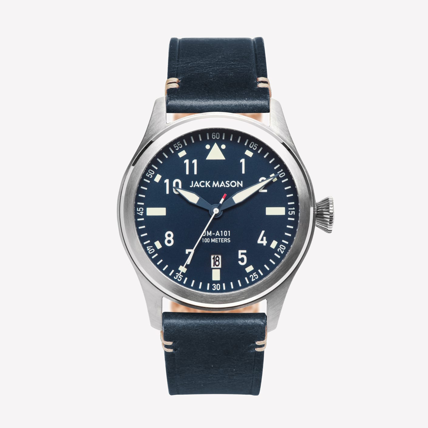 Jack Mason Aviator Watch – Navy Leather Strap | Bespoke Post