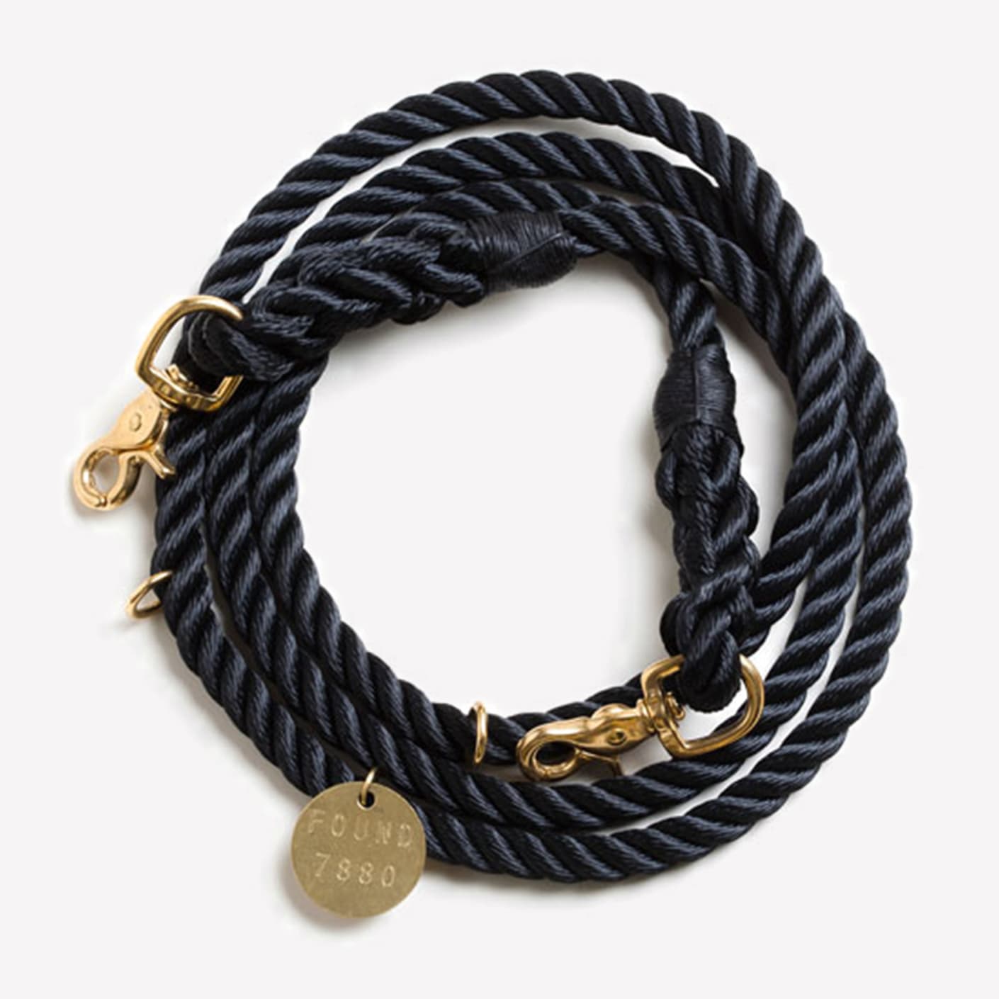 Found My Animal Adjustable Rope Leash, Black | Bespoke Post