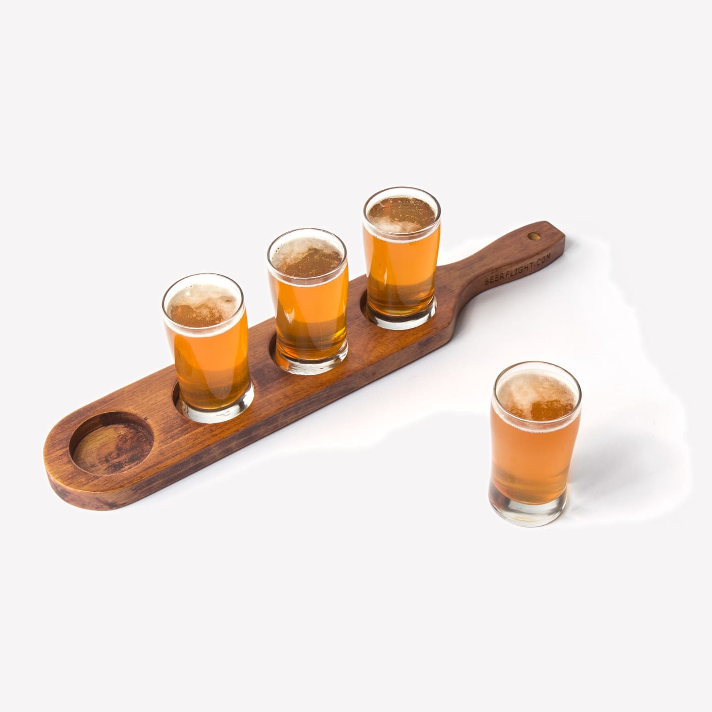Beer Flight Paddles Beer Flight Paddle with Set of Four Glasses ...