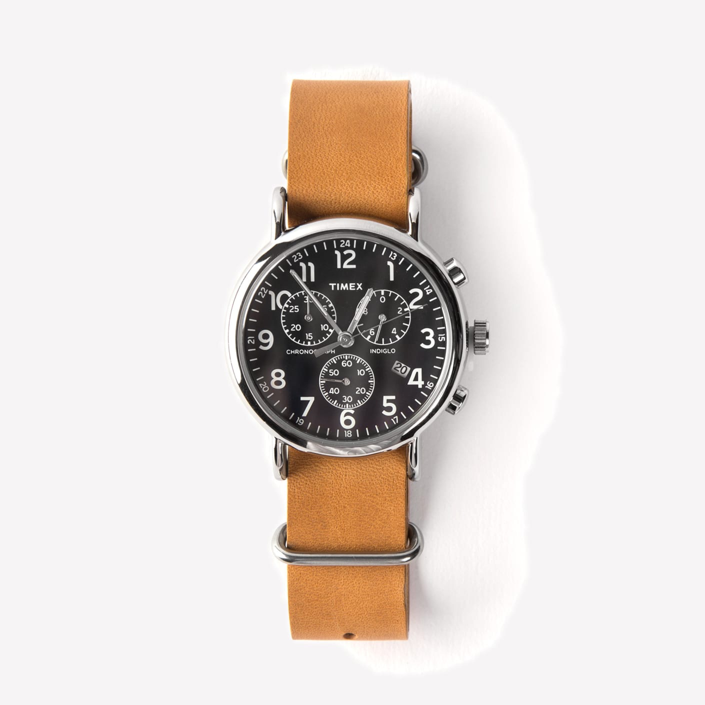 Timex Weekender Chronograph Watch – Tan Leather Strap | Bespoke Post