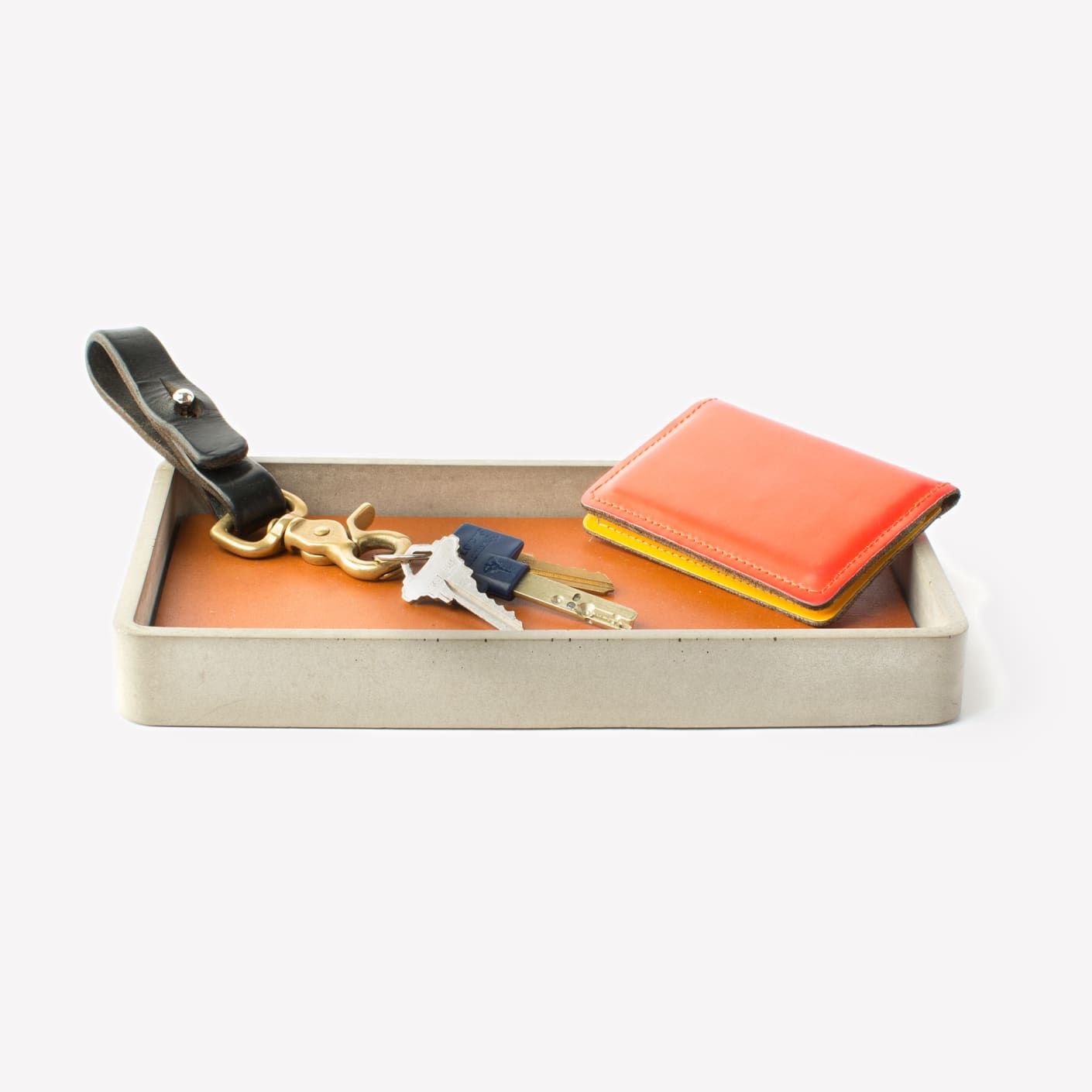 Owen and Fred Leather and Concrete Valet Tray | Bespoke Post