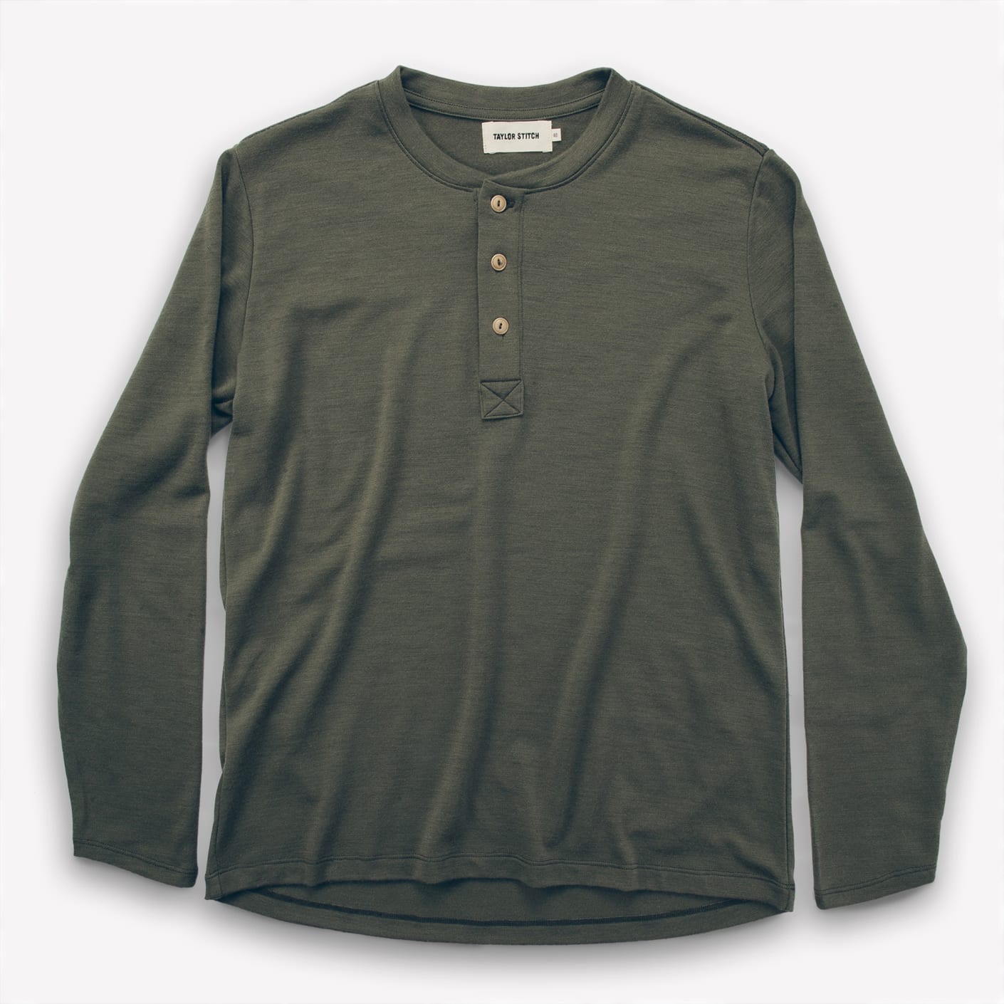 Taylor Stitch The Merino Henley – Army | Bespoke Post