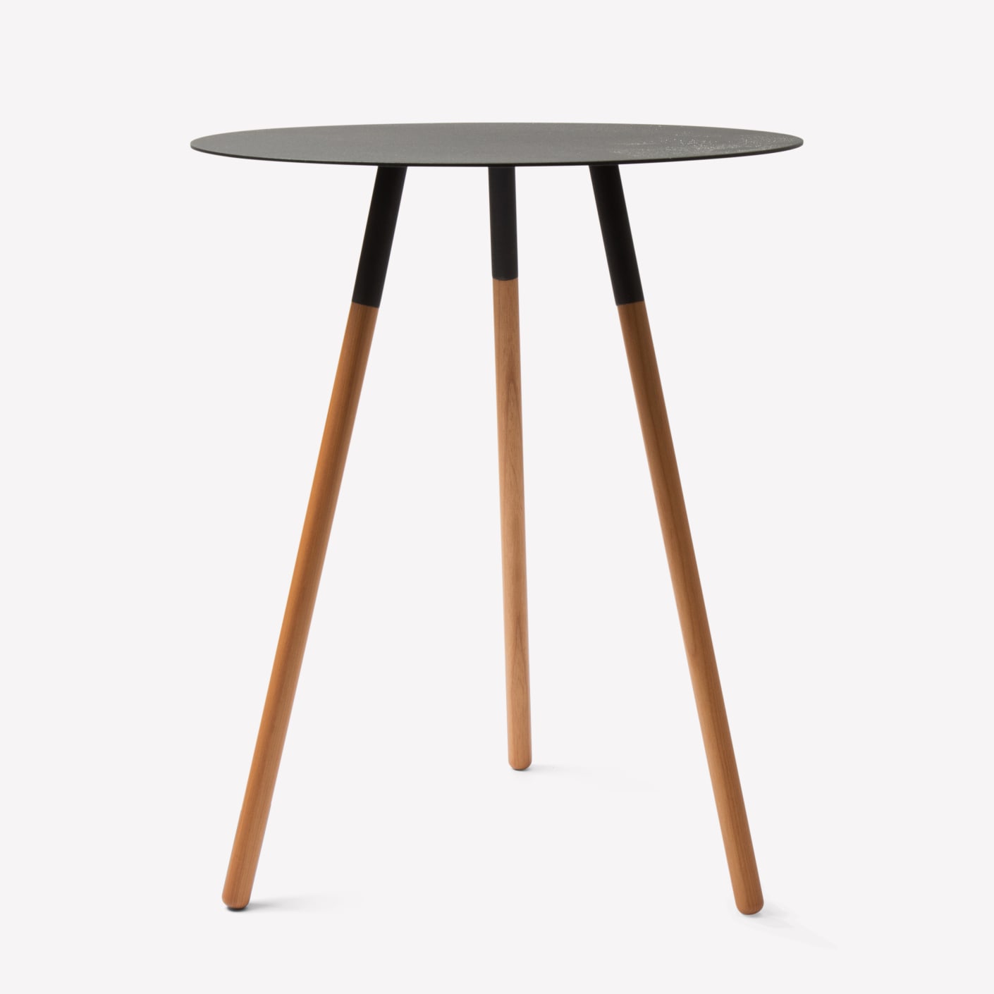 Yamazaki Home Black Steel & Wood Circular Side Table | Bespoke Post