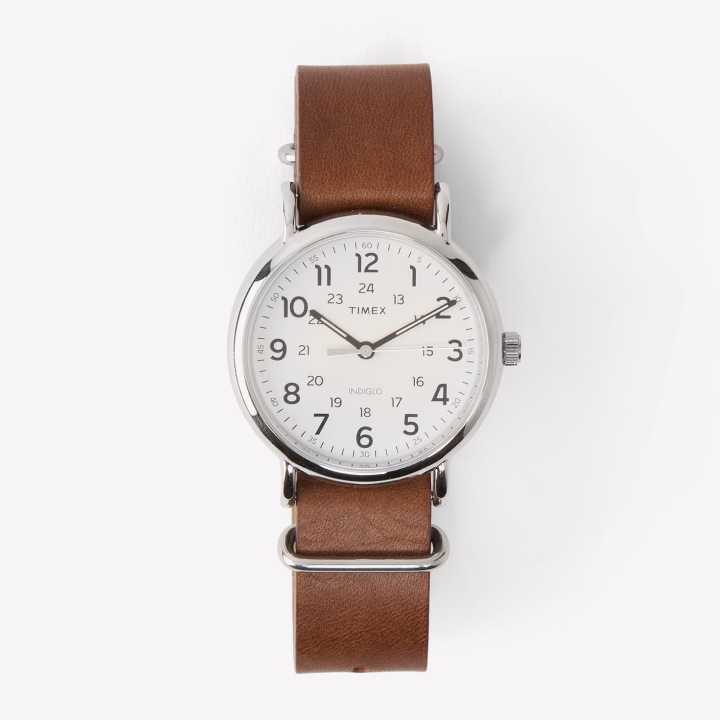 Timex Weekender Oversized Watch – Brown Leather Strap | Bespoke Post