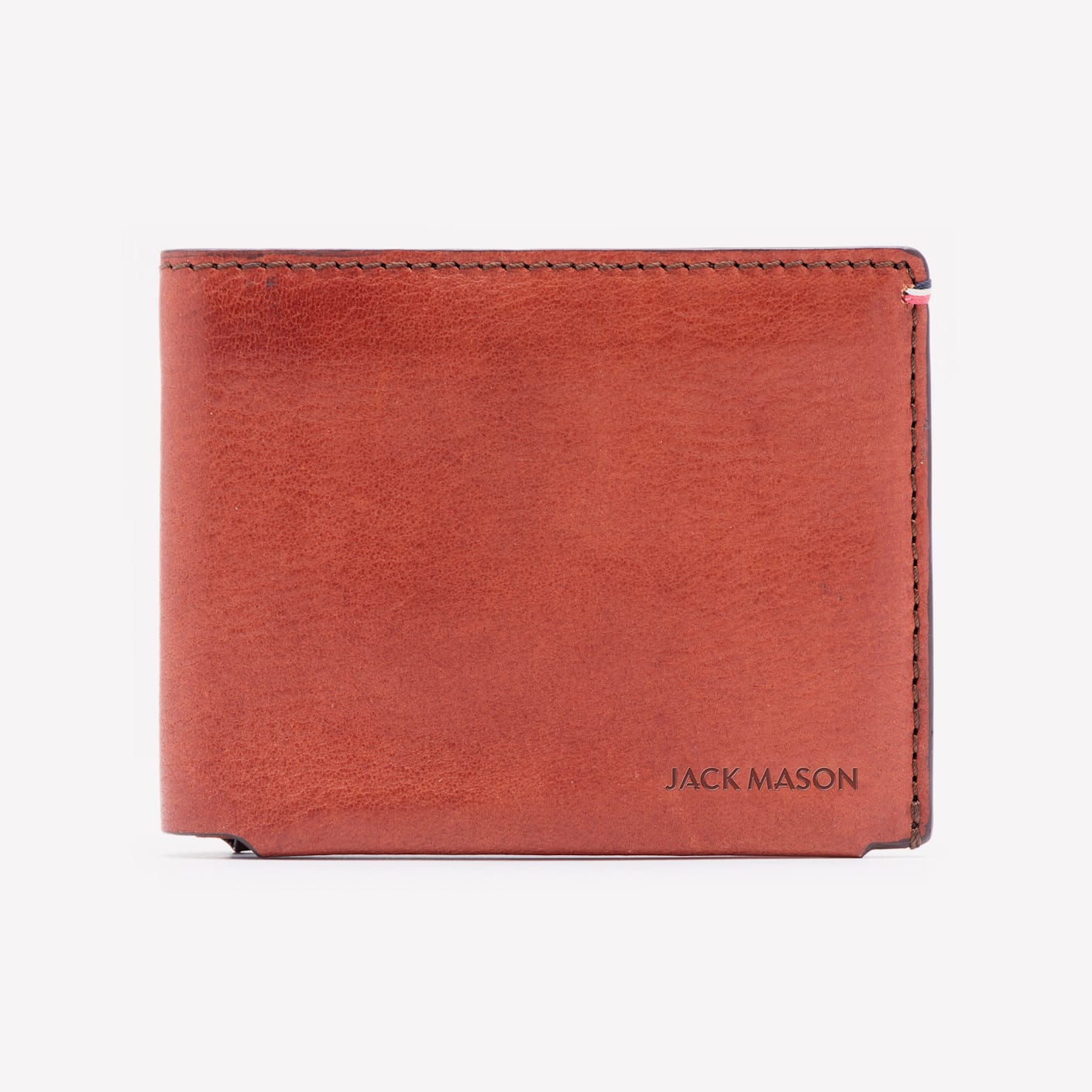 Jack Mason Pebble Grain Leather Bifold Wallet – Burnt Orange | Bespoke Post