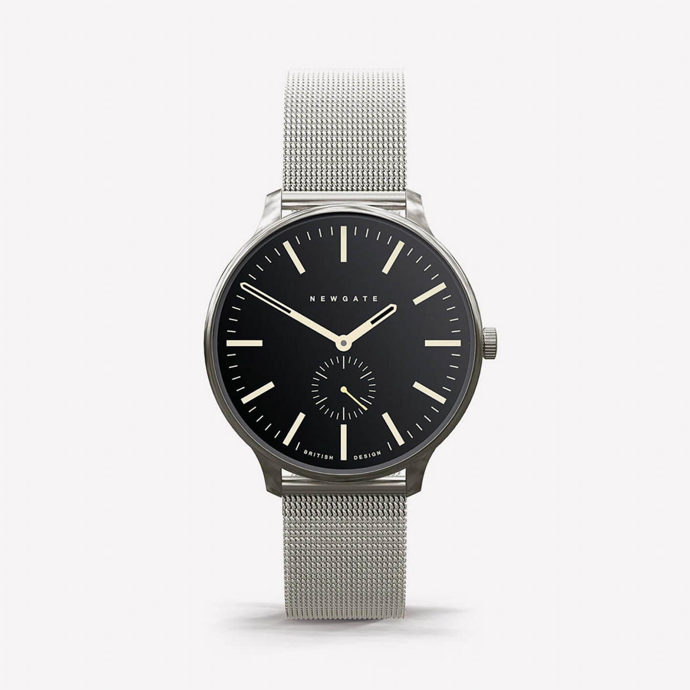Newgate The Blip Watch – Silver Mesh Black Dial | Bespoke Post