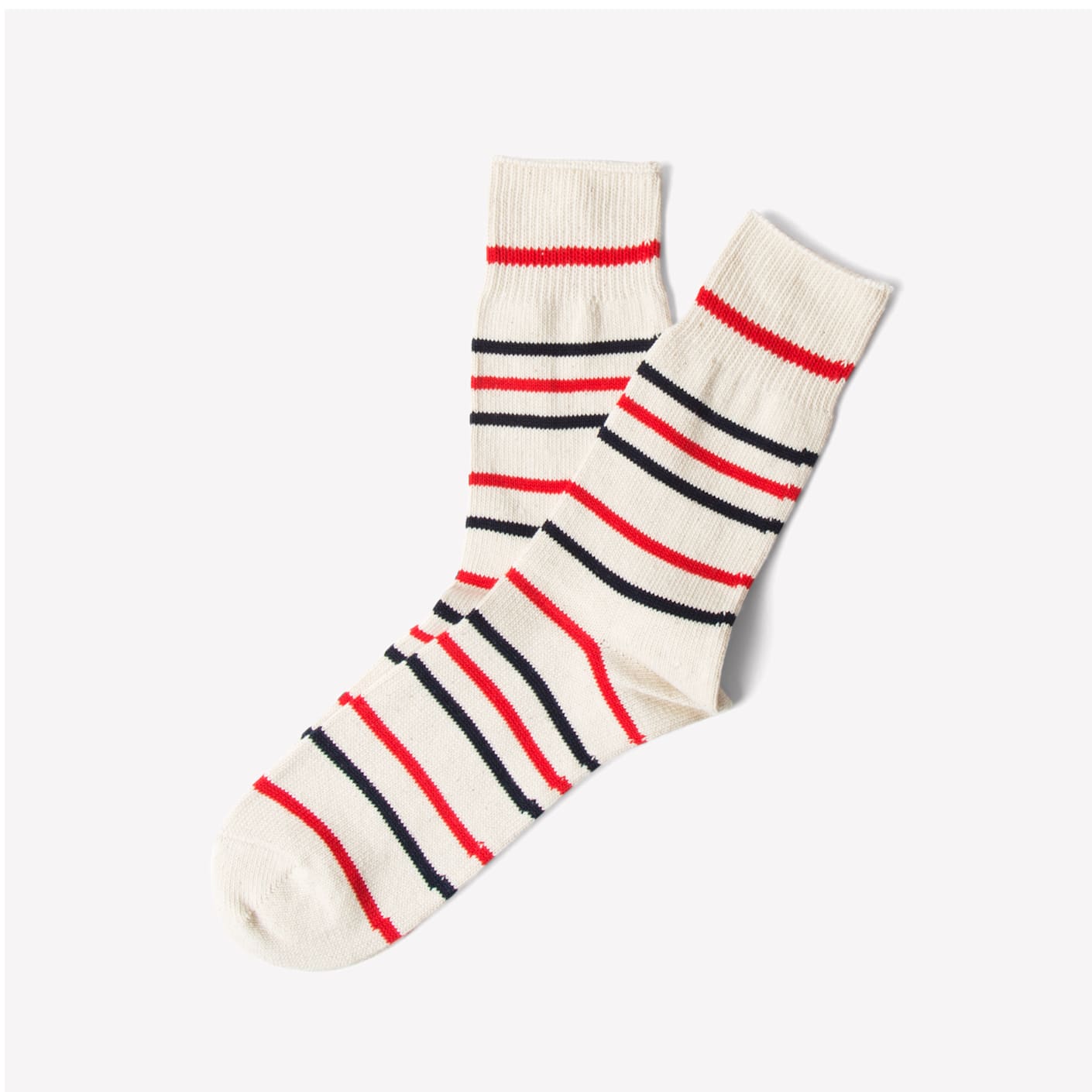 Anonymousism Stripe Three Quarter Socks – Red and Navy | Bespoke Post