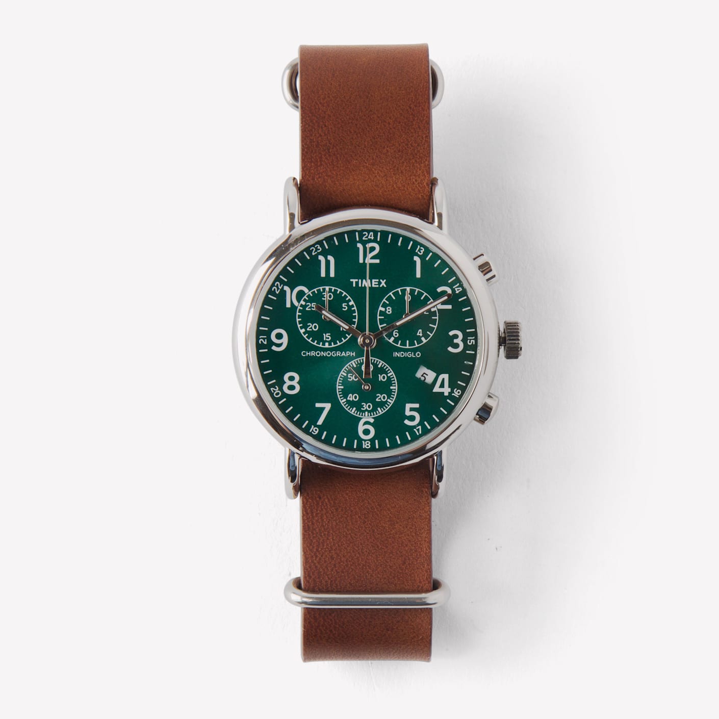 Timex Weekender Chronograph Watch – Brown Leather Strap | Bespoke Post
