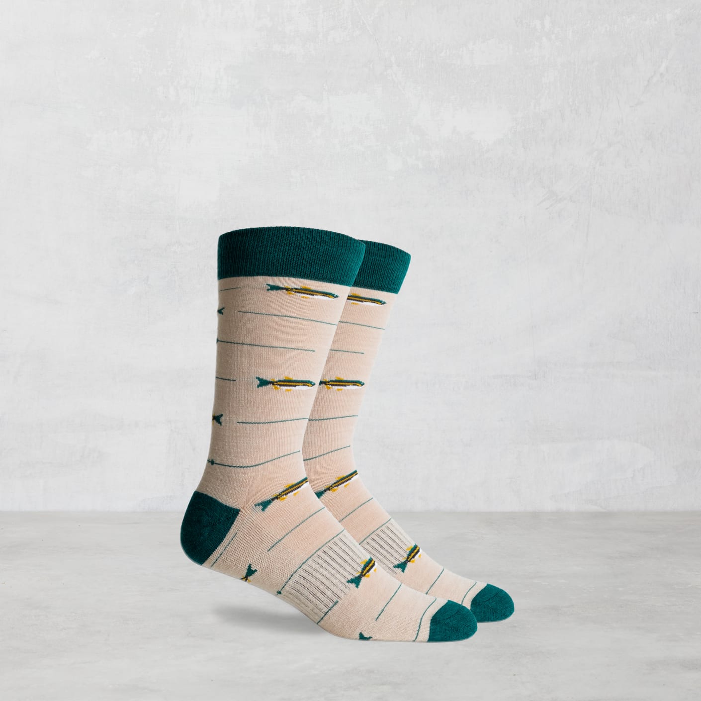 Richer Poorer, Angler Sock, Oatmeal Green
