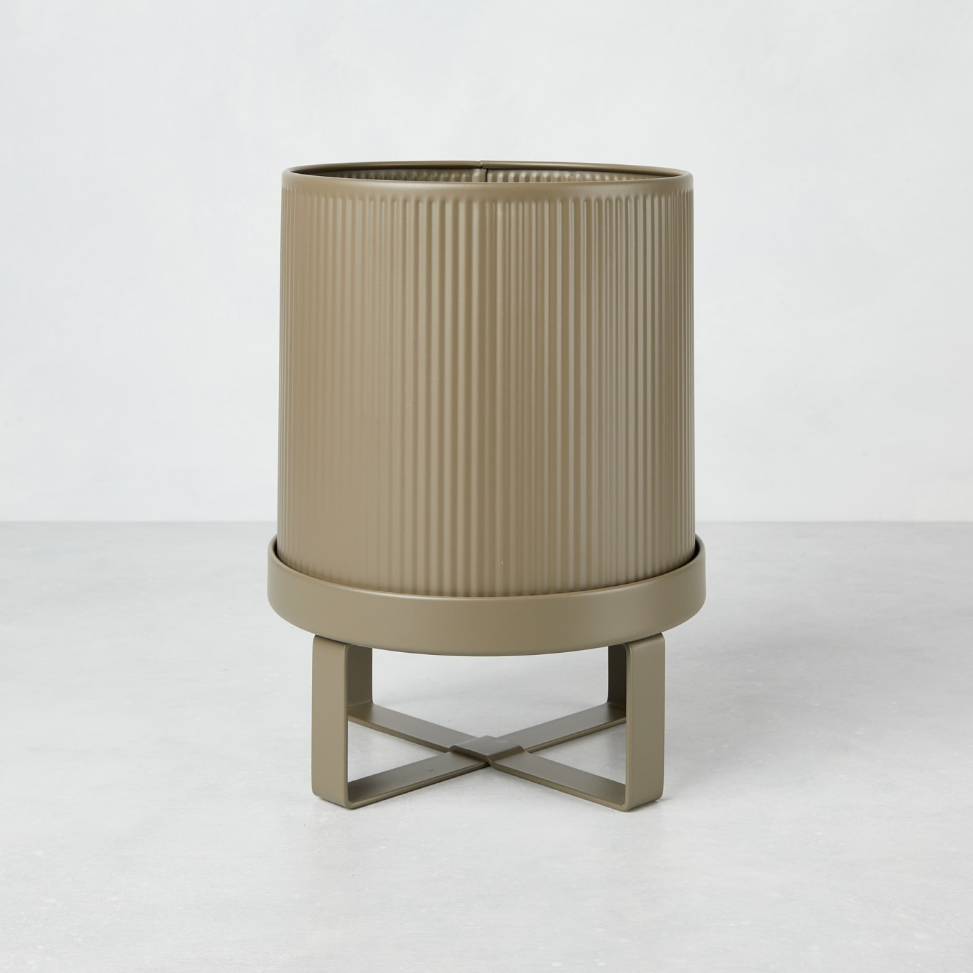Ferm Living Bau Steel Planter – Taupe | Bespoke Post