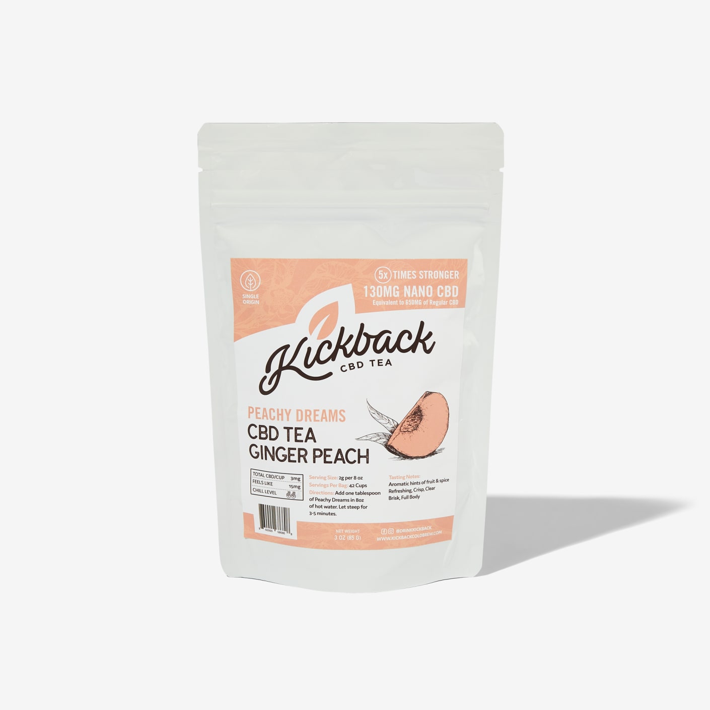 Kickback Cold Brew Ginger Peach CBD Tea | Bespoke Post
