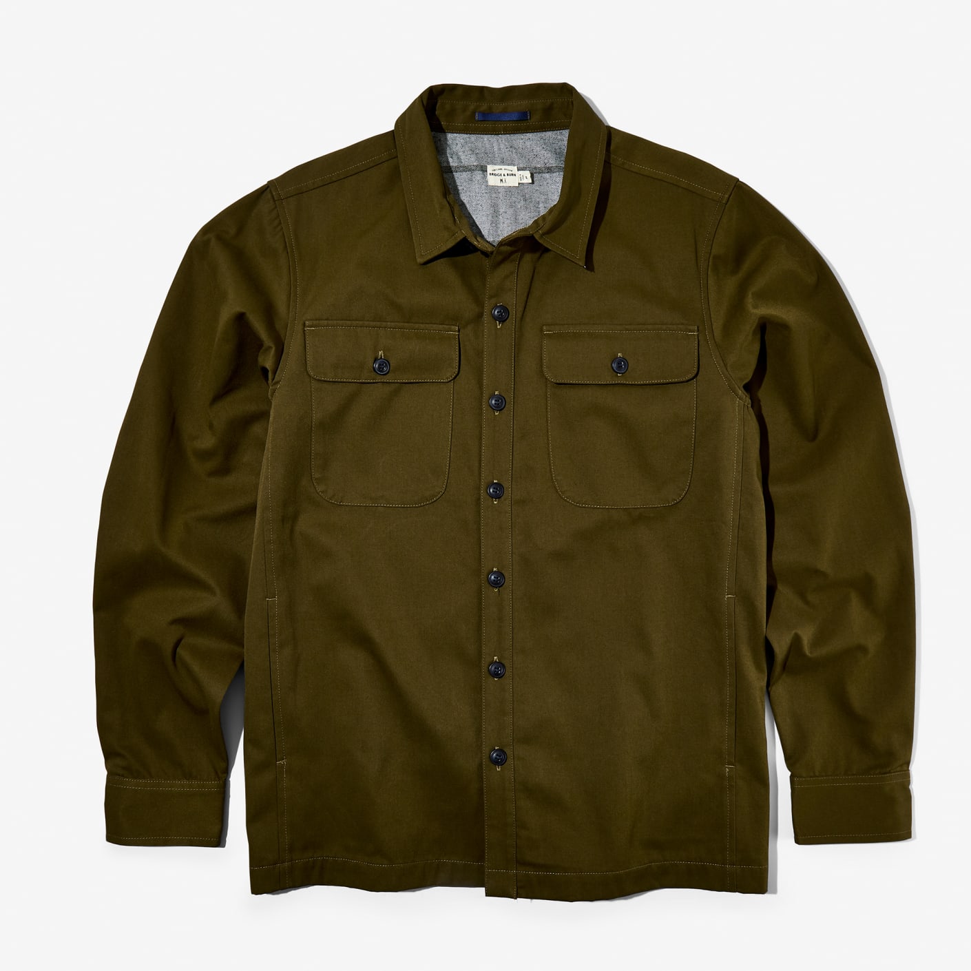 Bridge & Burn Crest Overshirt – Olive | Bespoke Post