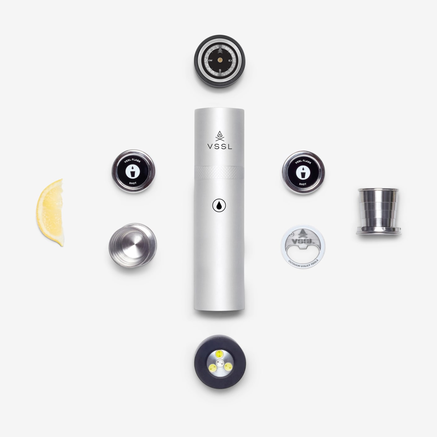 VSSL VSSL Adventure Flask Kit – Silver | Bespoke Post
