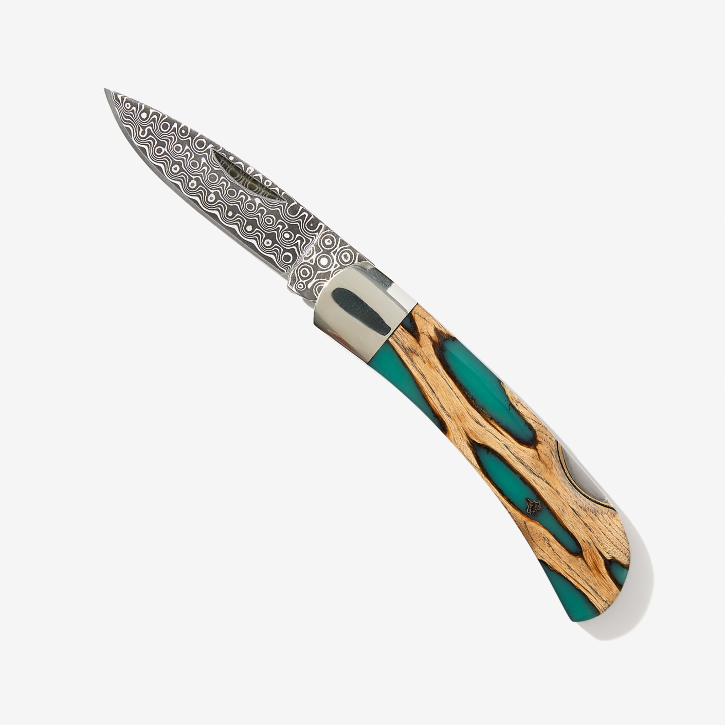 Santa Fe Stoneworks Cholla Cactus 3" Damascus Lockback Knife – Green ...