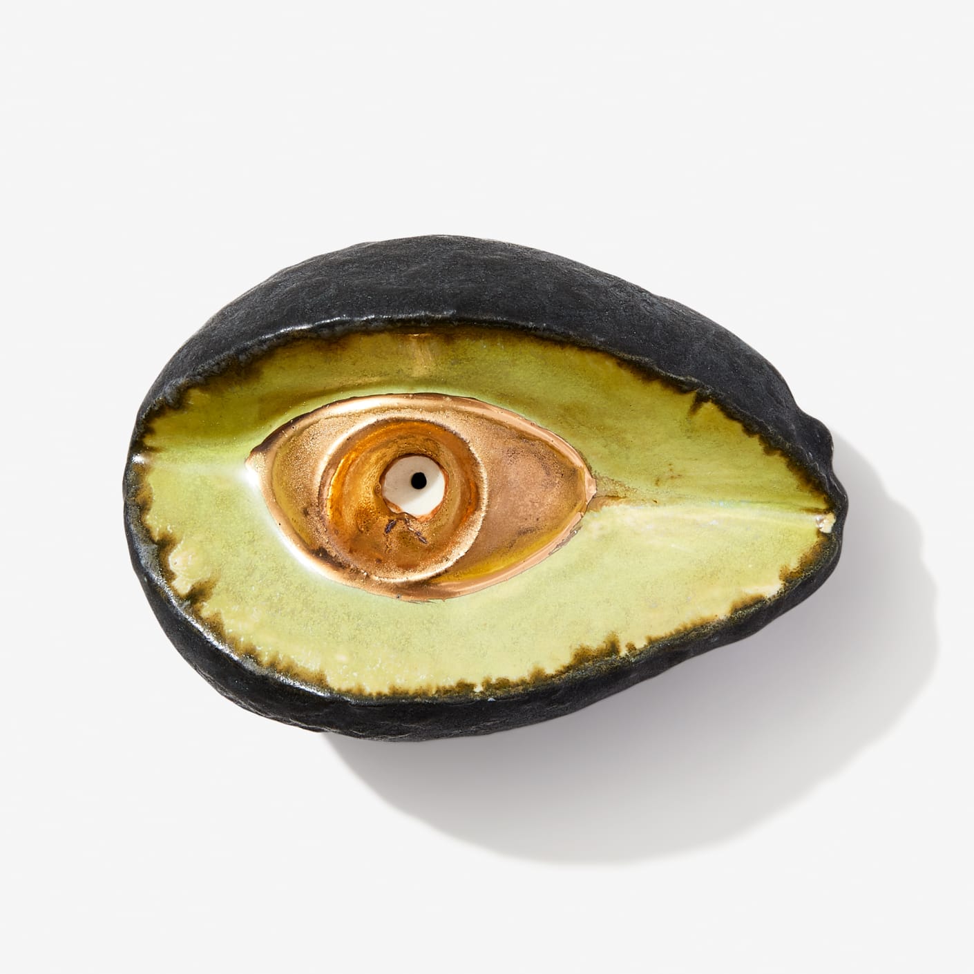 Ficus Ceramica Avocado Ceramic Pipe – Green & Gold | Bespoke Post