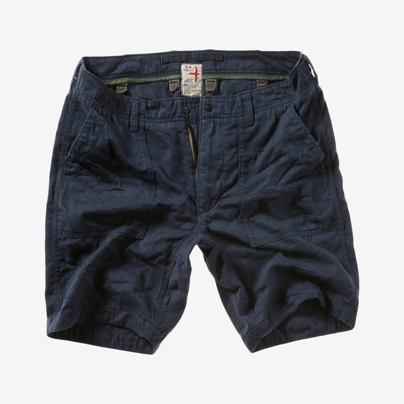 Relwen Hemp Supply Short – Dark Navy Herringbone | Bespoke Post