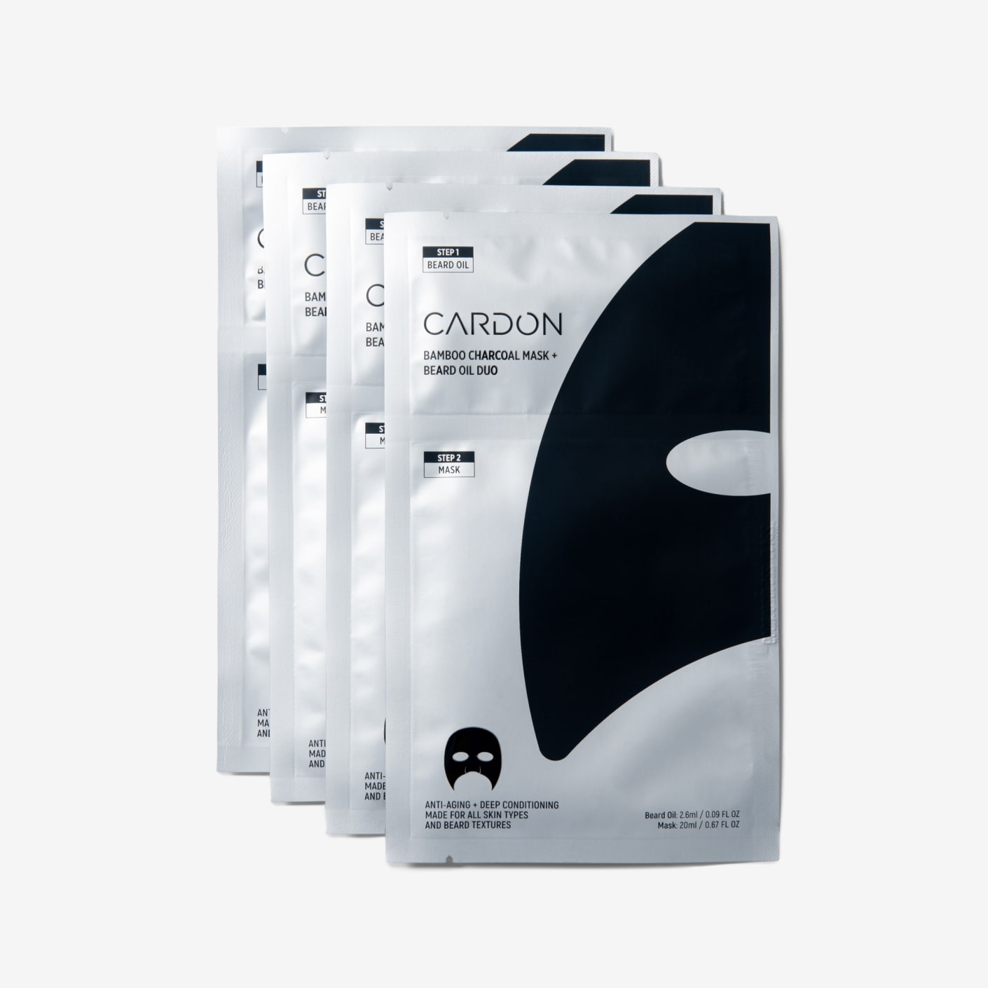 Cardon Bamboo Charcoal Mask & Beard Oil Dual Treatment – Pack of 4 ...