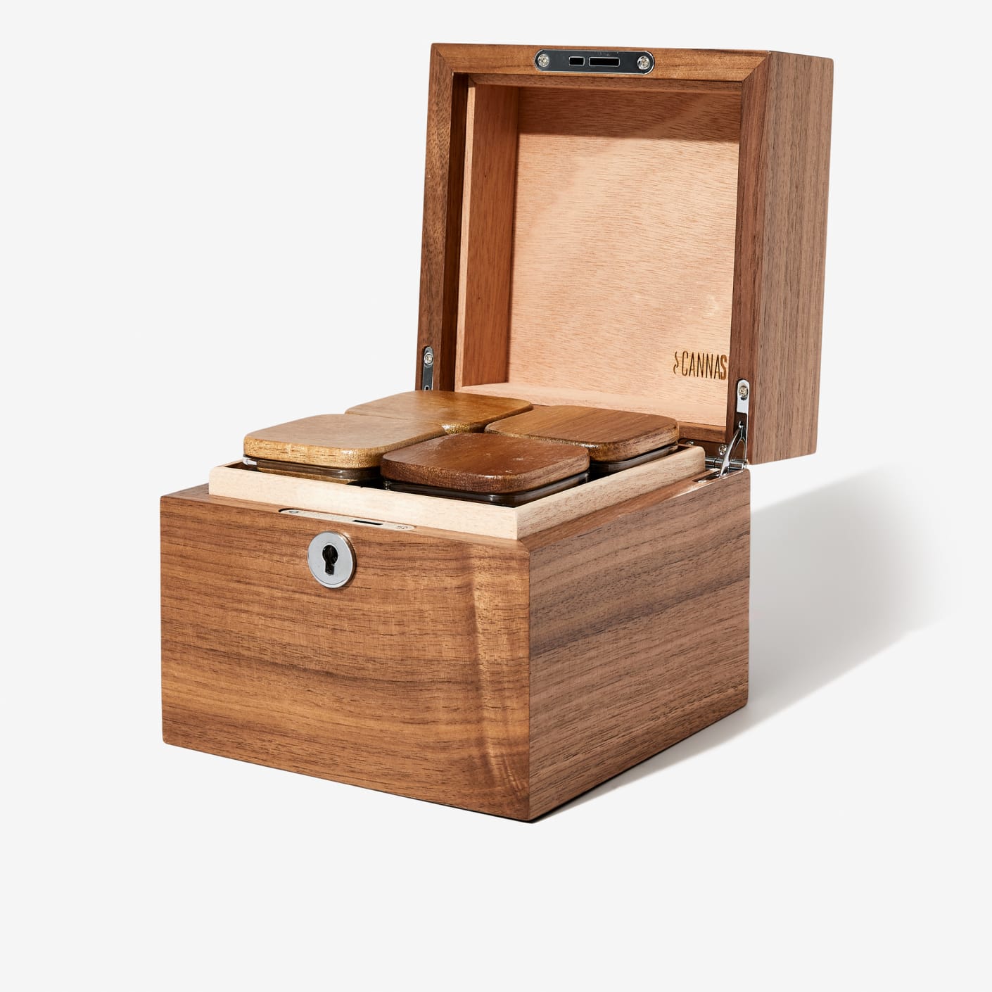 Cannaseur Cube Walnut Locking Humidor | Bespoke Post