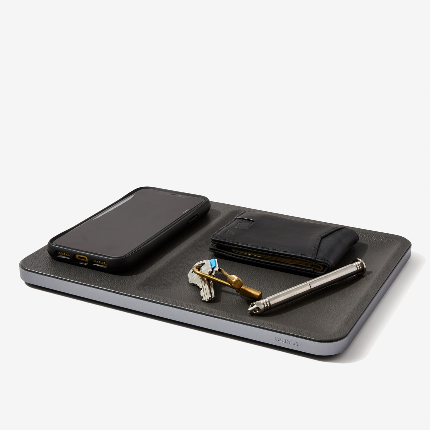 Courant Catch:3 Wireless Phone Charging Tray – Gray | Bespoke Post