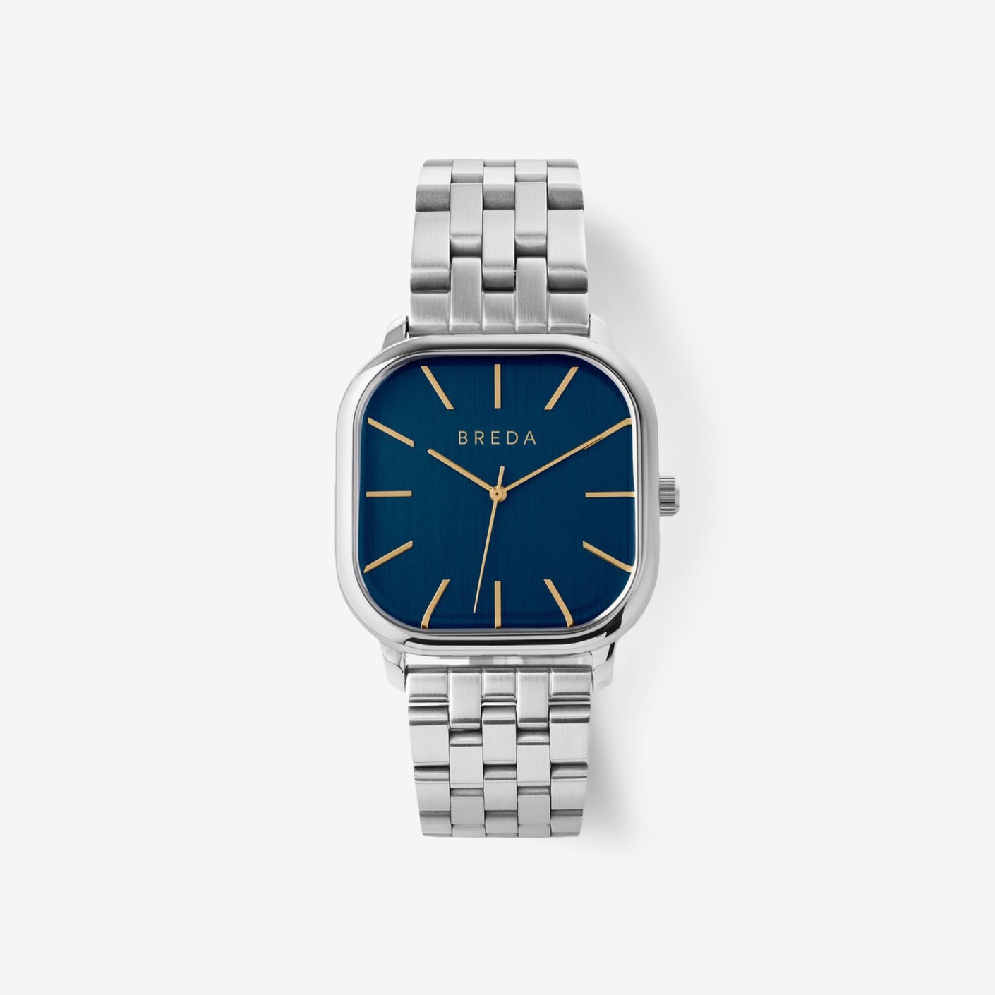 Breda Visser Square Metallic Watch – Silver & Blue | Bespoke Post