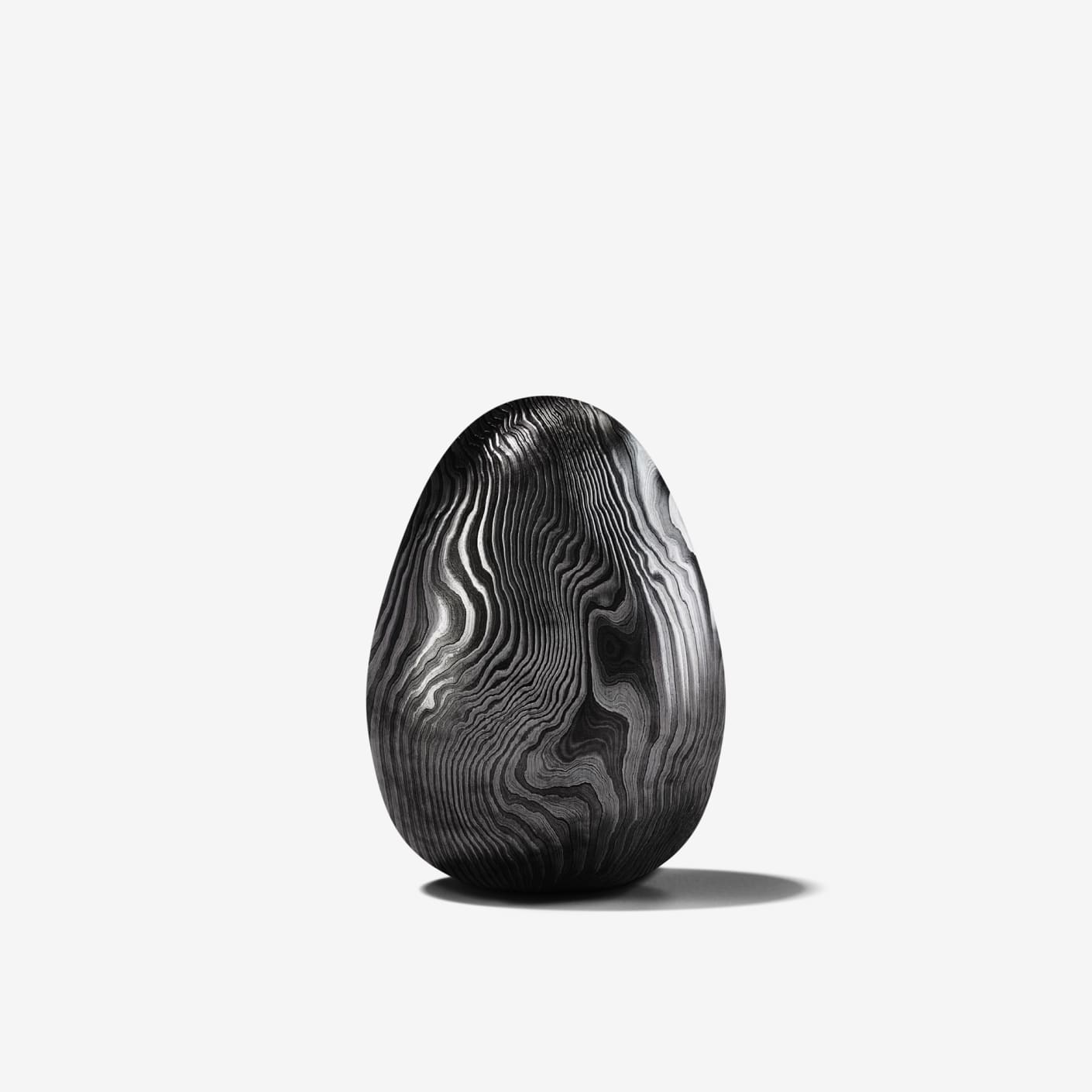Orijin Design Co. Damascus Steel Thinking Egg – Refinement | Bespoke Post