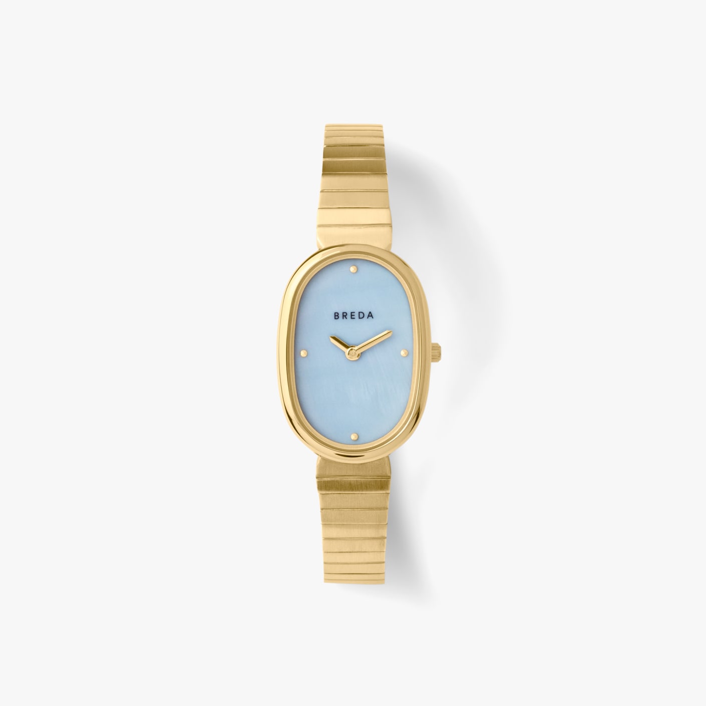 Breda Jane Metal Oval Watch – Gold & Sky | Bespoke Post