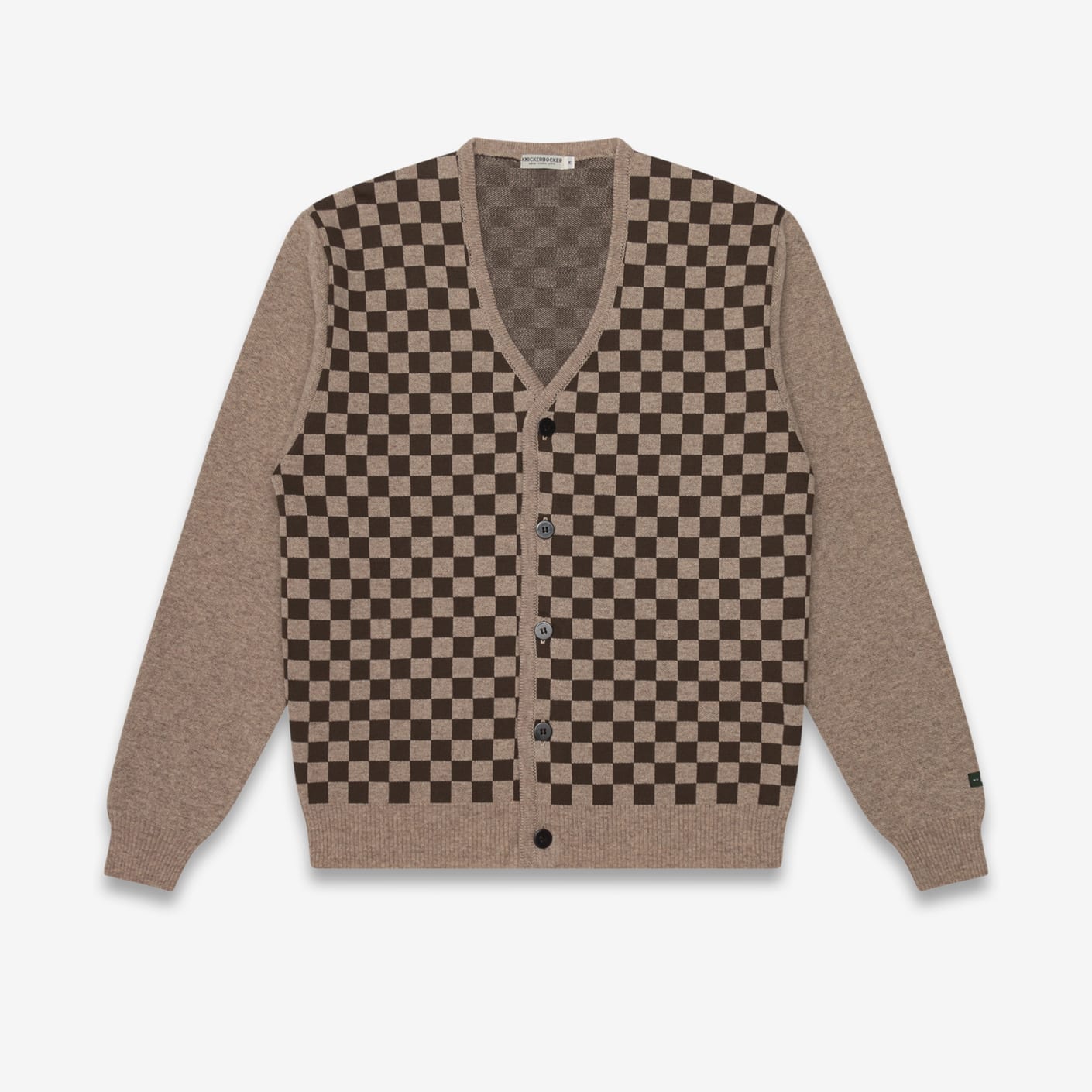 Knickerbocker Check Merino Cardigan – Tan | Bespoke Post