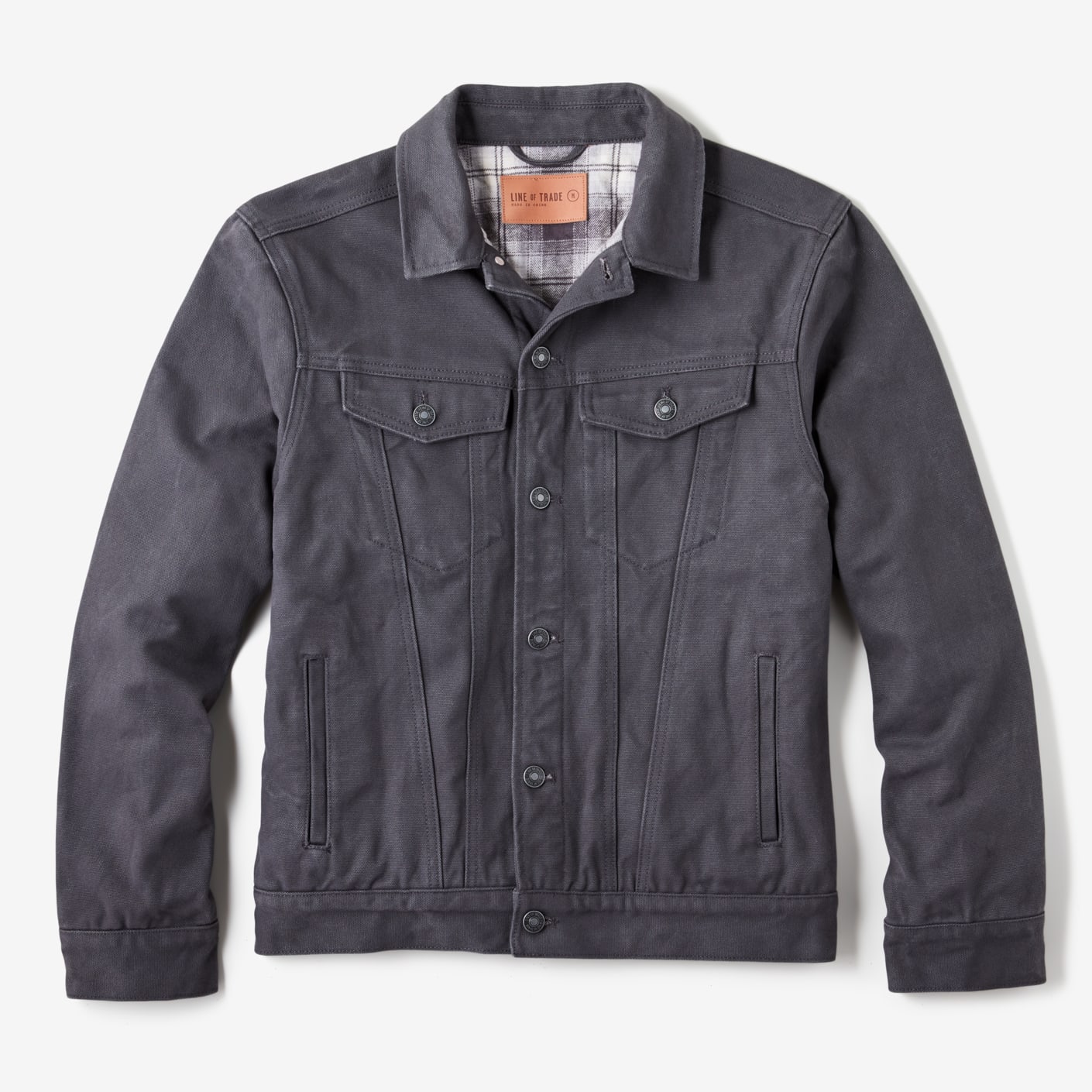 The Montana Flannel-Lined Canvas Trucker Jacket Line of Trade | Bespoke ...