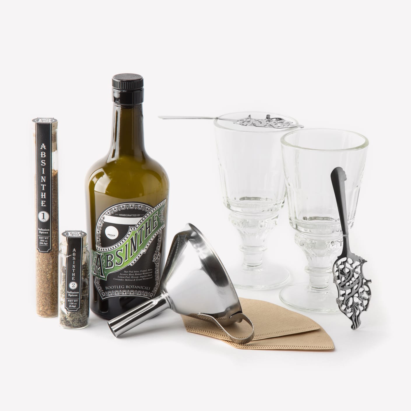 Bootleg Botanicals Absinthe Infusion Kit with Glass and Spoon Set ...