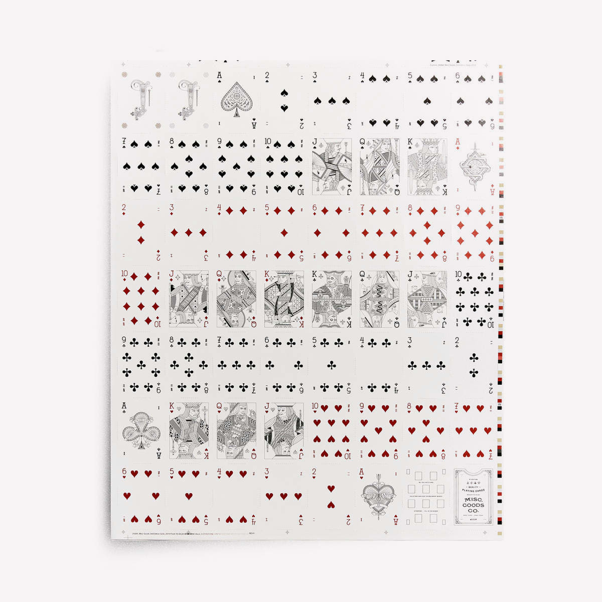 Misc. Goods Co. Uncut Playing Cards Sheet Print | Bespoke Post