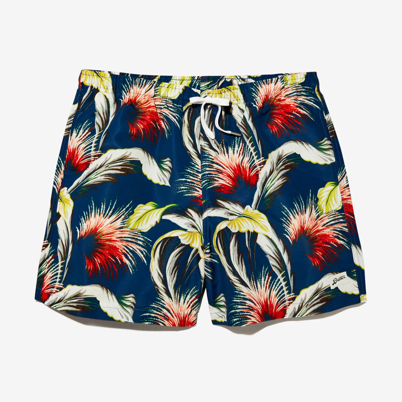 Bather Tropical Palms Swim Trunk, Blue | Bespoke Post
