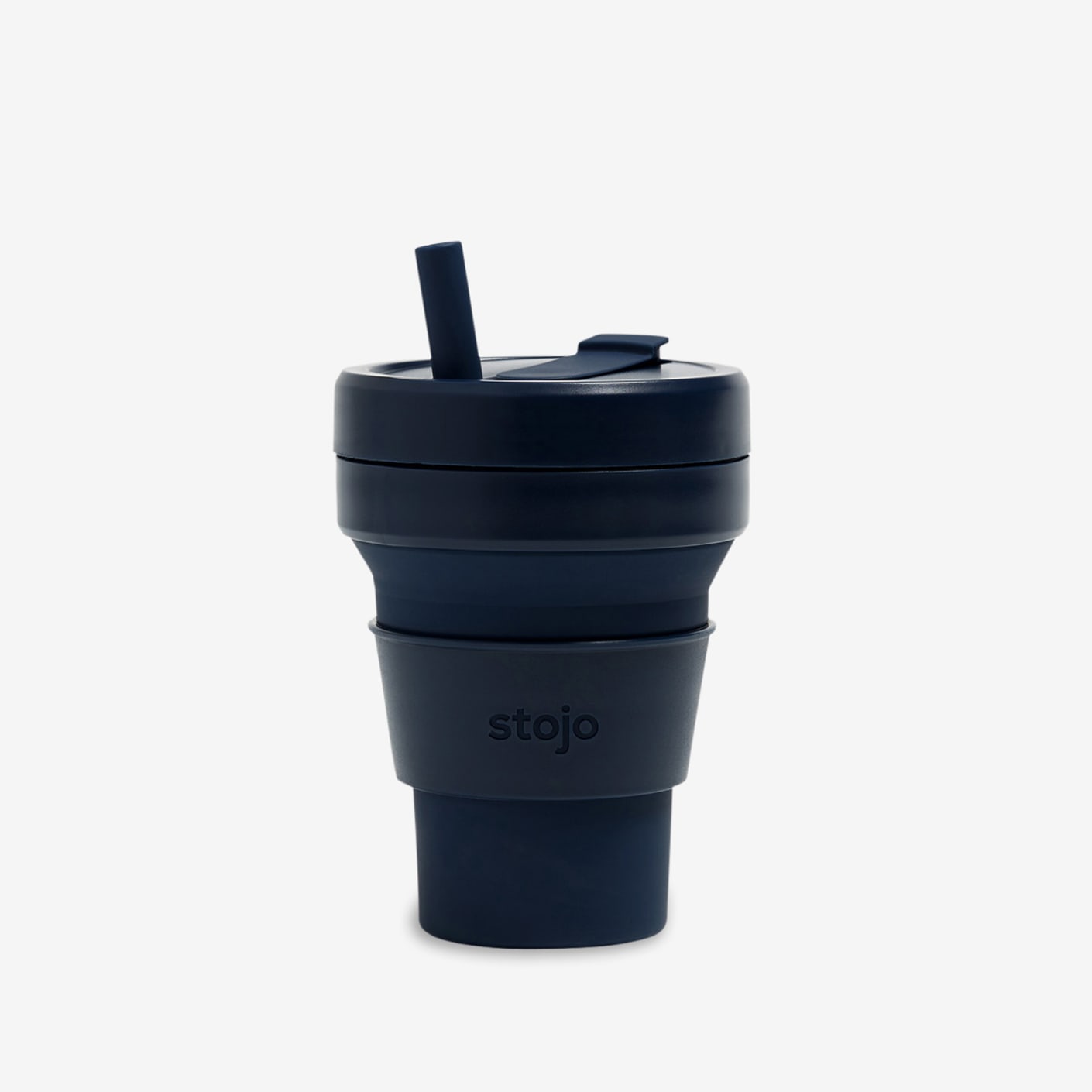 Stojo Collapsible Reusable Travel Cup – Dark Navy | Bespoke Post