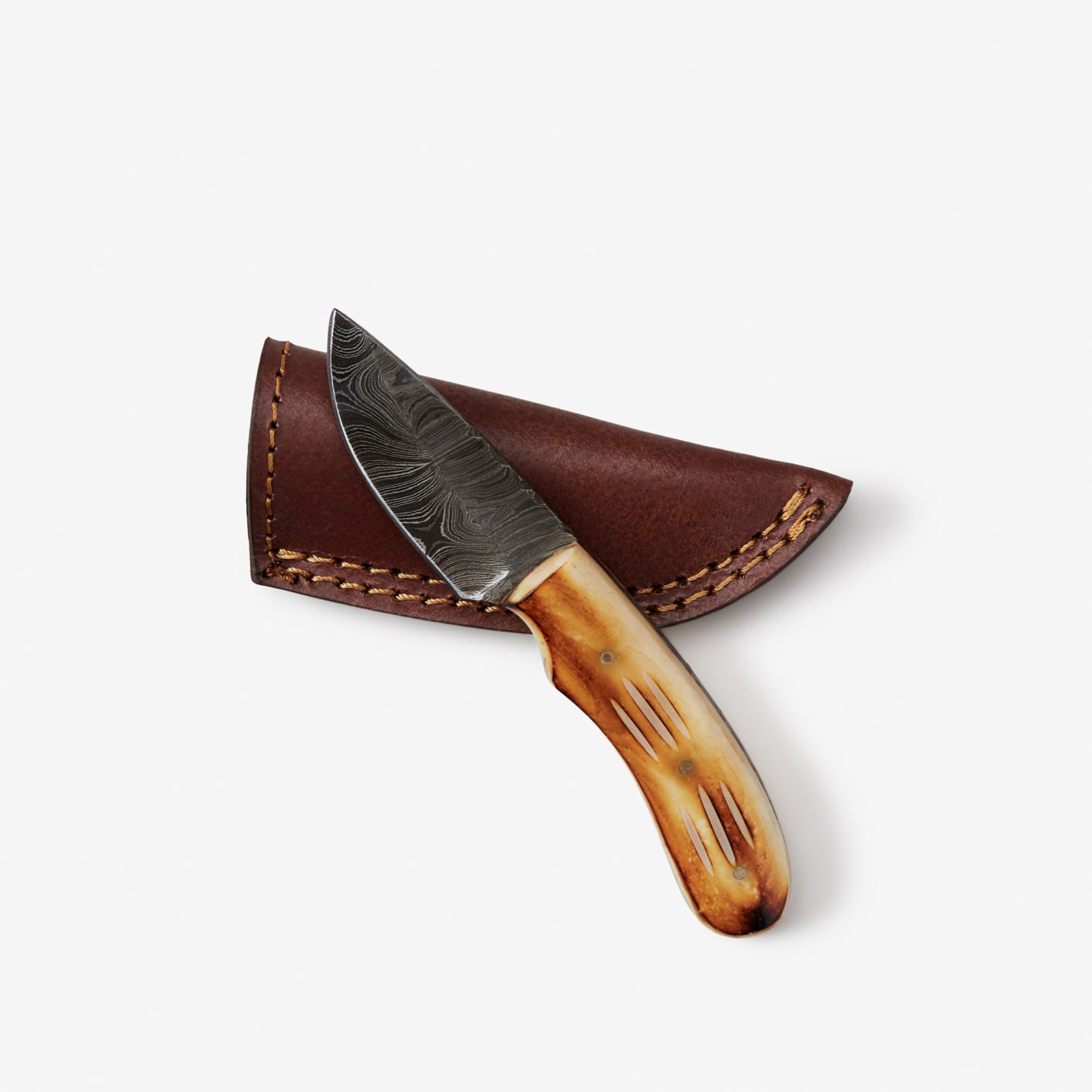 Titan International Damascus and Camel Bone Hunting Knife | Bespoke Post